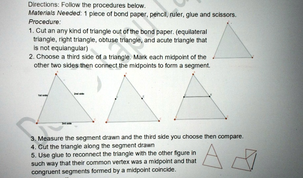 SOLVED: Directions: Follow the procedures below. Materials Needed ...