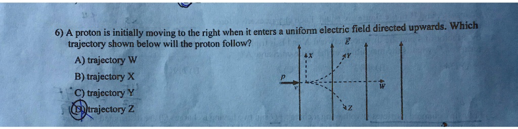 SOLVED: 6) A proton is initially moving to the right when it enters ...