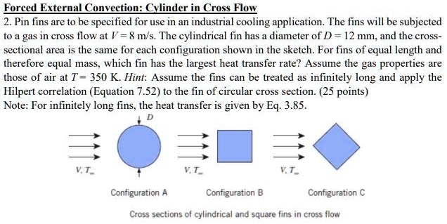 Forced External Convection: Cylinder in Cross Flow 2. Pin fins are to ...