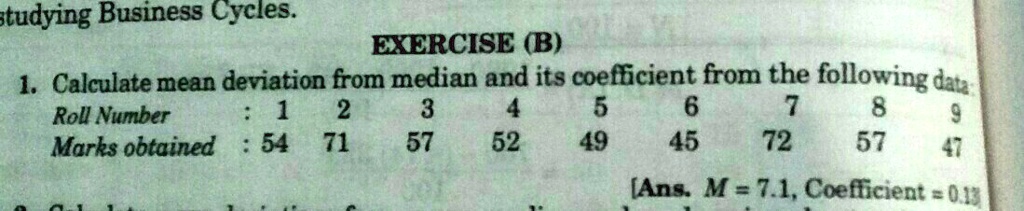 Solved Calculate Mean Deviation From Median And Its Coefficient