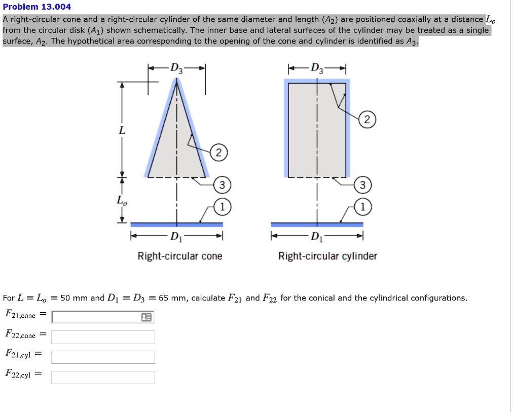 SOLVED: Problem 13.004 A right-circular cone and a right-circular cylinder of the same diameter ...