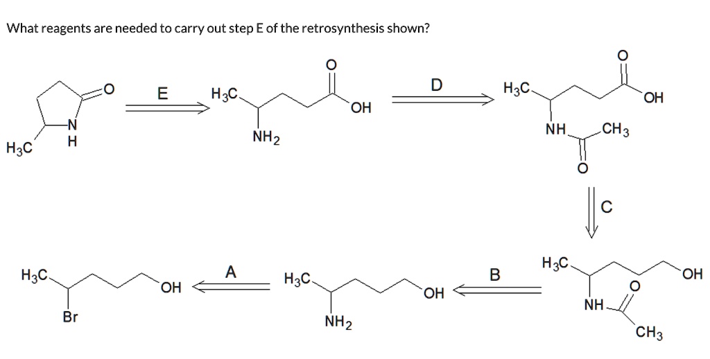SOLVED: What reagents are needed to carry out step Eofthe retrosynthesis shown? E H3C H3C OH OH ...
