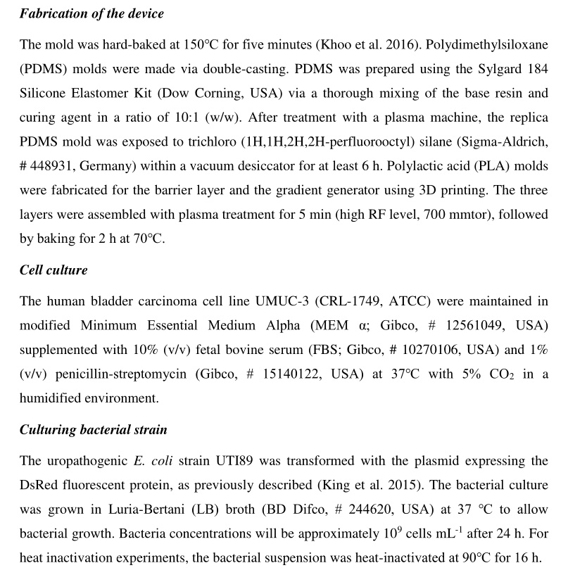 SOLVED:Fabrication of the device The mold was hard-baked at 150*C for ...