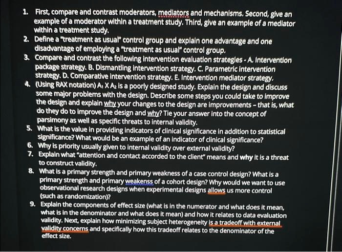 First, compare and contrast moderators, mediators, and mechanisms ...
