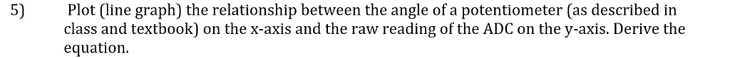 5 plot line graph the relationship between the angle of a potentiometer ...