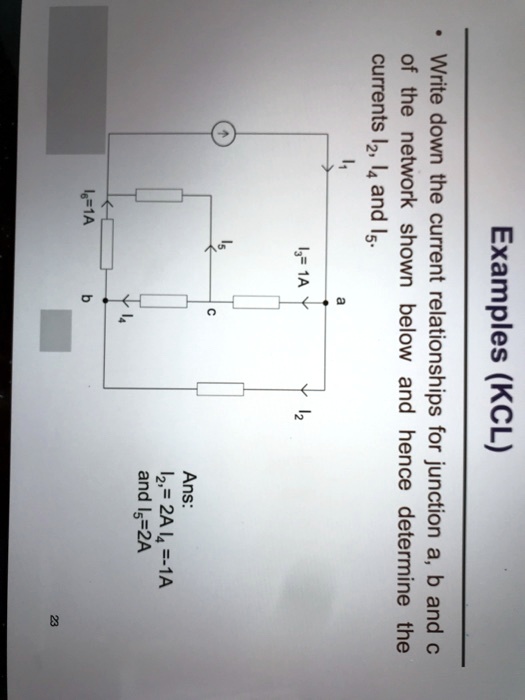 Examples (KCL) • Write down the current relationships for junction a, b ...