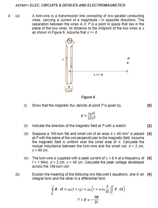 SOLVED: Texts: A21921+ELEC.CIRCUITS DEVICES AND ELECTROMAGNETICS 4. (a ...