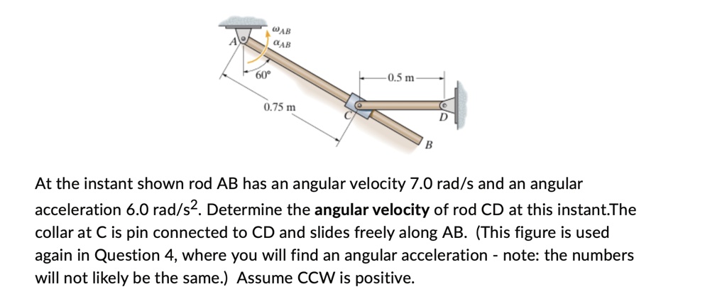 Omegaab Alphaab At The Instant Shown Rod Ab Has An Angular Velocity 70 Rads And An Angular