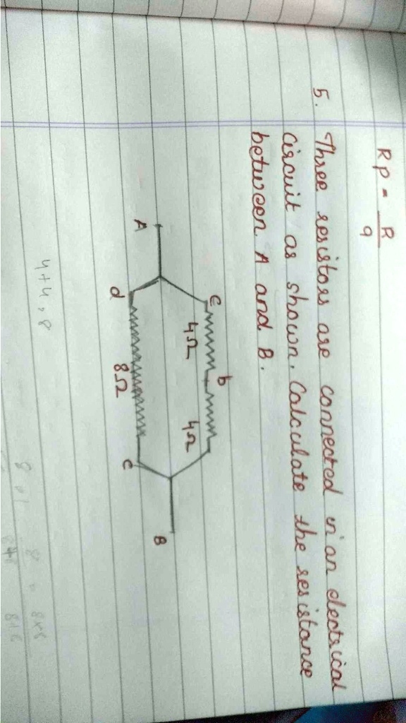 THREE RESISTORS ARE CONNECTED IN AN ELECTRICAL CIRCUIT AS SHOWN ...