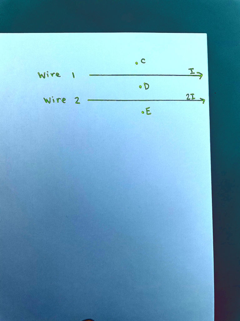 SOLVED: Consider the two current-carrying wires as shown in the figure ...