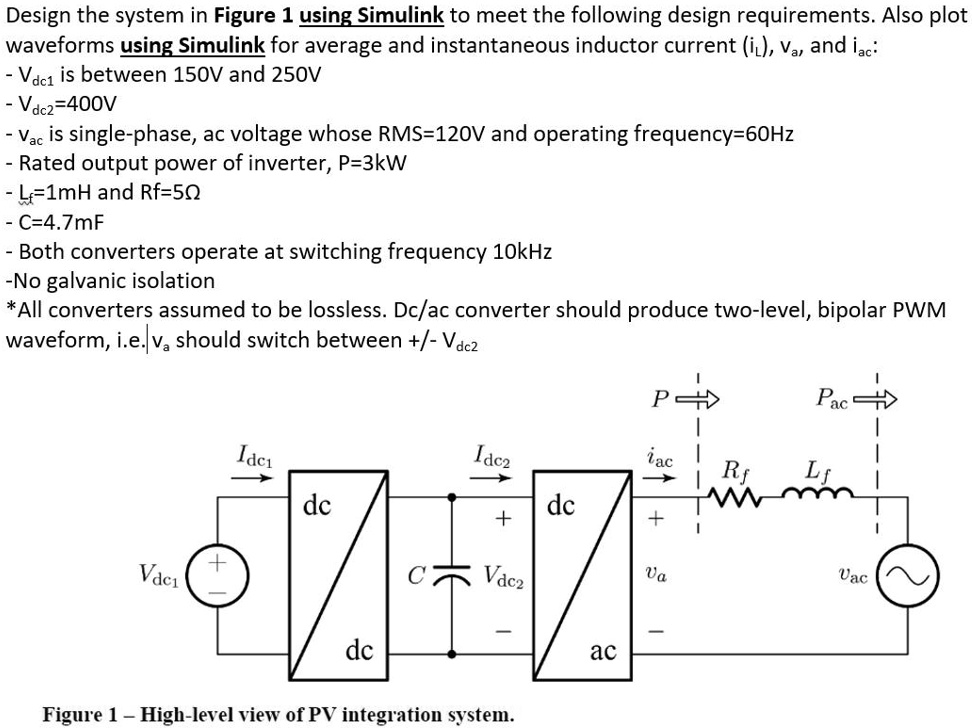 Design the system in Figure 1 using Simulink to meet the following design requirements. Also ...