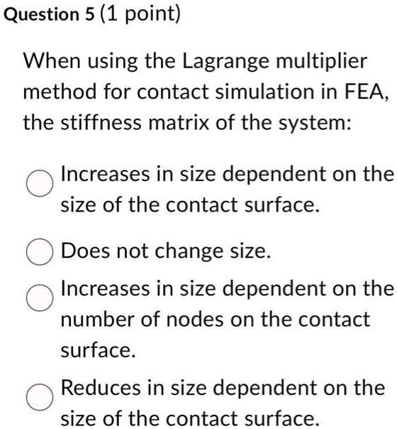 Solved Question 51 Point When Using The Lagrange Multiplier Method