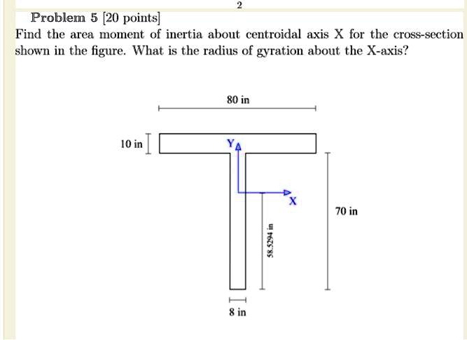 2 Problem 5[20 points Find the area moment of inertia about centroidal ...