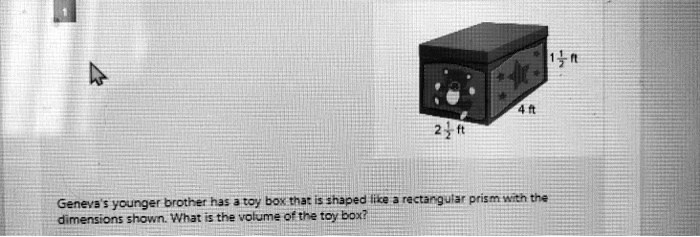SOLVED: Genevieve's younger brother has 3 toy boxes that are shaped ...