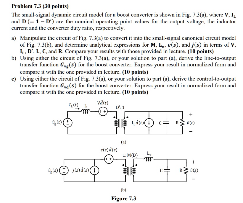 problem 73 30 points the small signal dynamic circuit model for a boost ...
