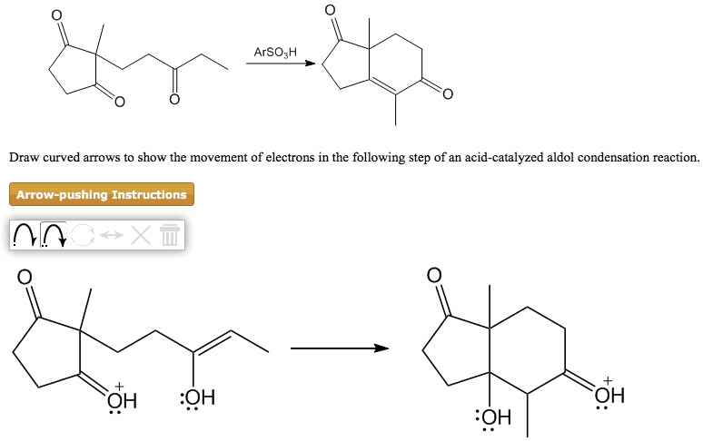 SOLVED: ' Draw curved arrows to show the movement of electrons in the ...