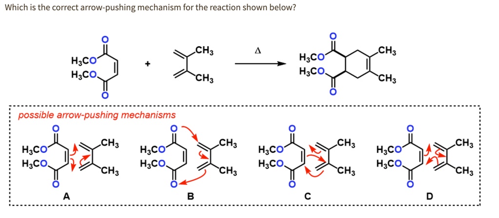 SOLVED: Which is the correct arrow-pushing mechanism for the reaction shown below? H3C H3C ...