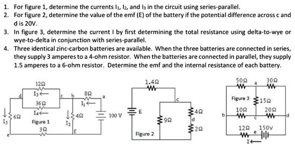 SOLVED: For figure 1, determine the currents I1 and Iz in the circuit ...