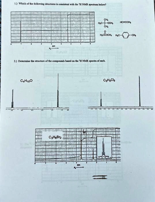 SOLVED: Which of the following structures is consistent with the H NMR spectrum below? Determine ...