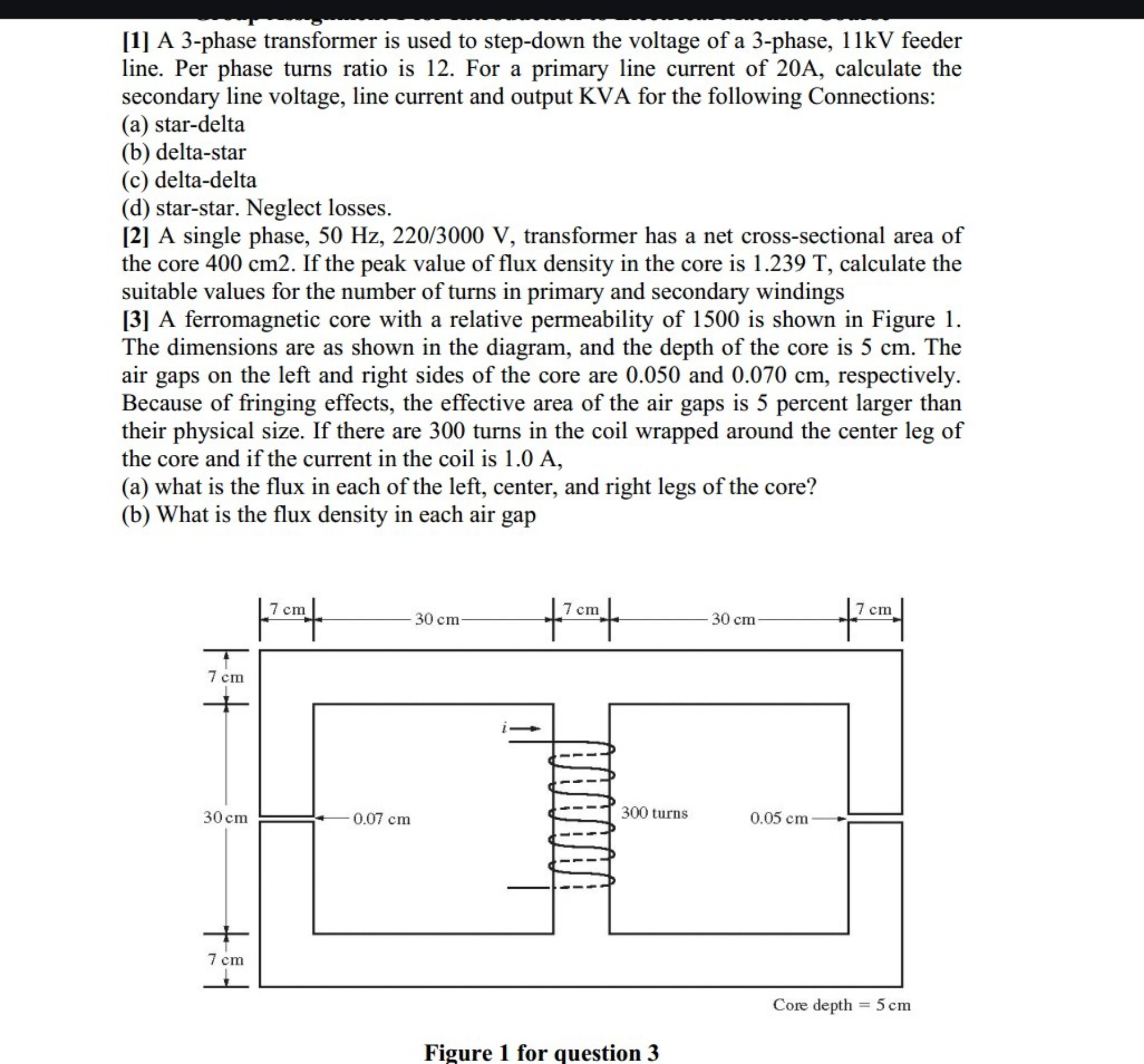[1] A 3-phase transformer is used to step-down the voltage of a 3-phase ...