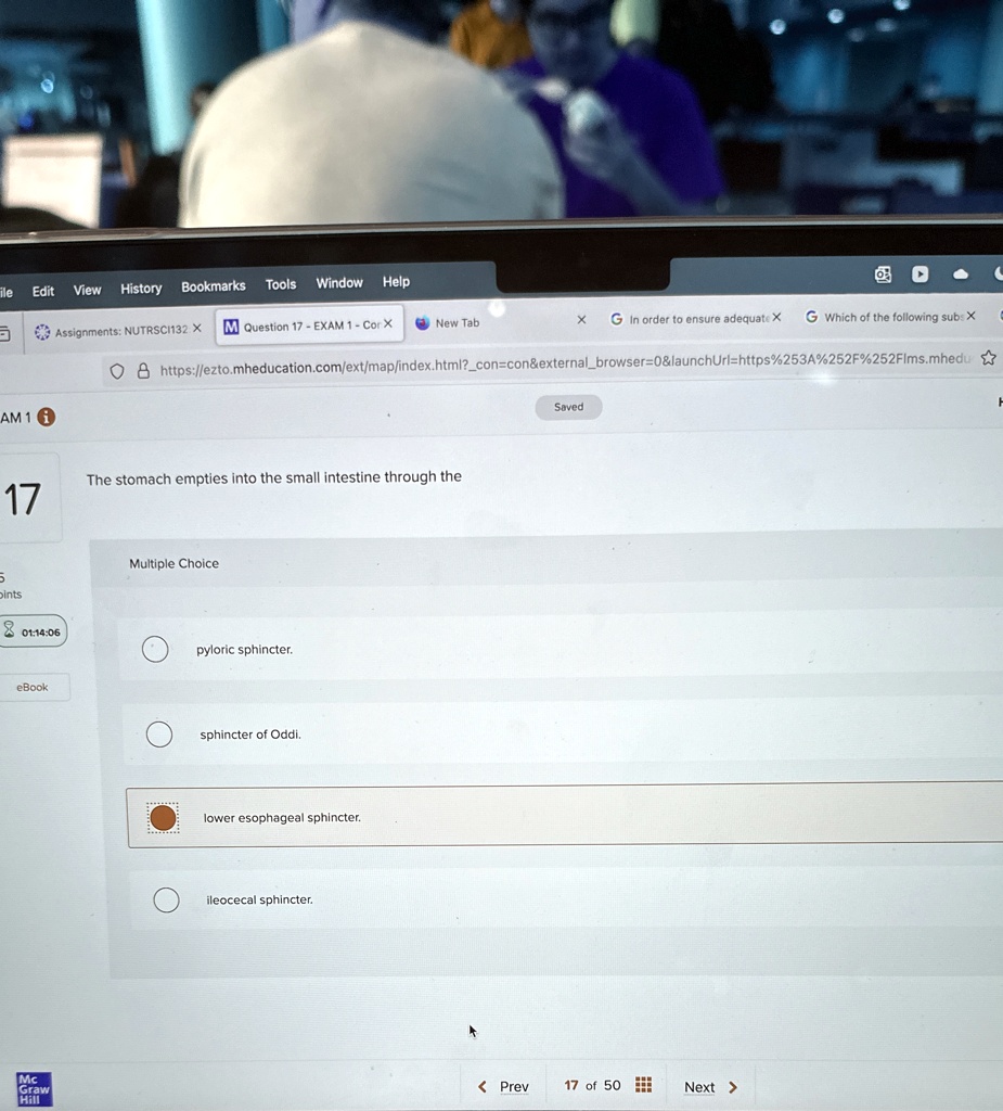 The stomach empties into the small intestine through the Multiple ...