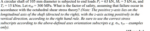 SOLVED: T = 15 kNm. Let Ïƒyp = 300 MPa. What is the factor of safety ...