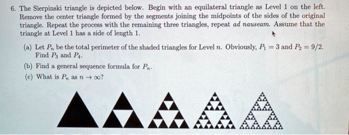 the sierpinski triangle is depicted below begin with an equilateral ...