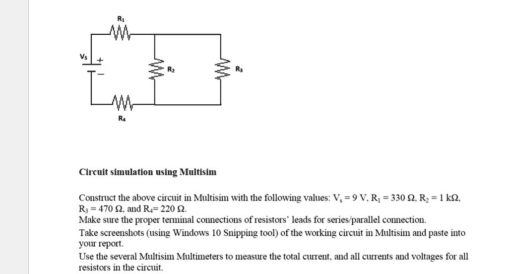 SOLVED: Text: Show the total measure of all currents and voltages for all resistors, please ...
