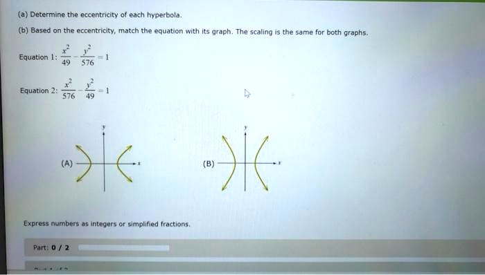 SOLVED: (a) Determine the eccentricity of each hyperbola. (b) Based on ...
