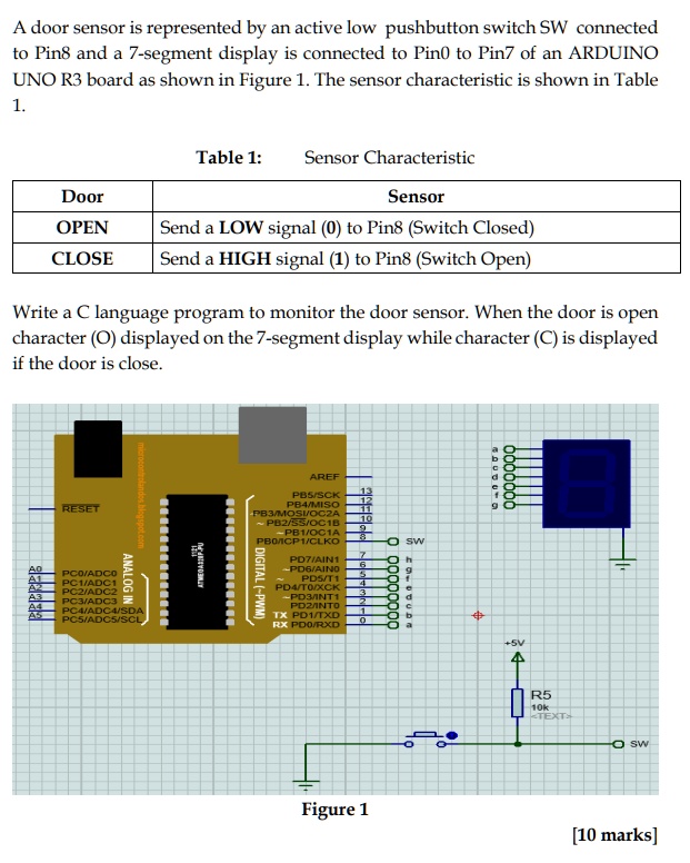 Microcontroller, please use Arduino. Thank you. A door sensor is ...
