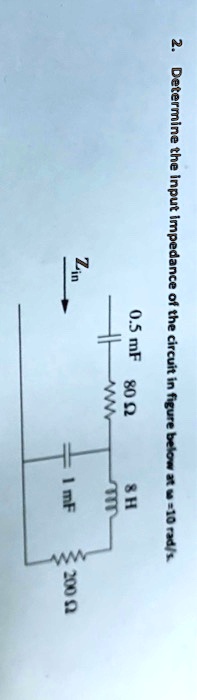 2.0.5mF Determine the input impedance of the circuit in the figure below at Ï‰=10 rad/s. WWW 80 ...