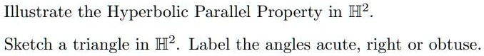 SOLVED:Illustrate the Hyperbolic Parallel Property in H?_ Sketch a ...