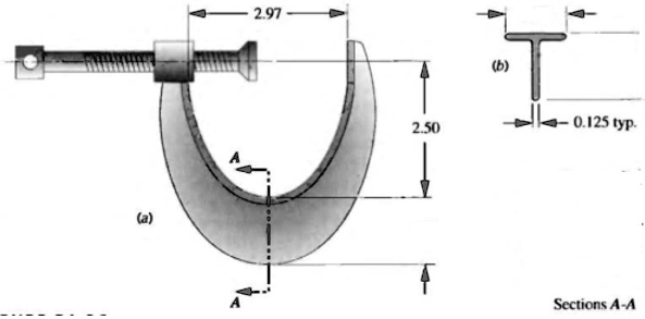 SOLVED: Figure below shows a C- clamp with an elliptical body ...