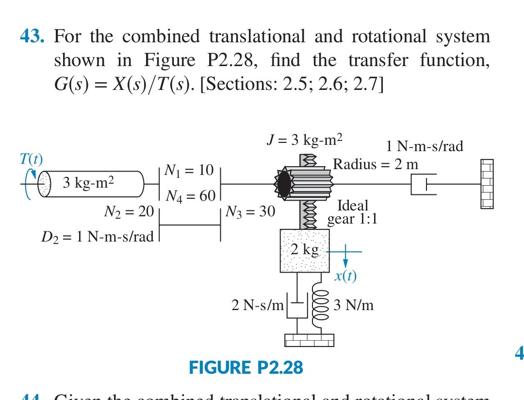43. For the combined translational and rotational system shown in ... 43. For the combined translational and rotational system shown in ...