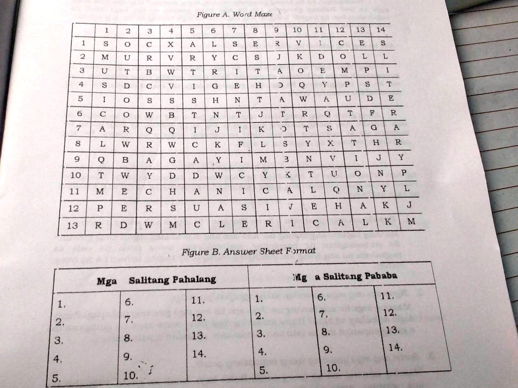 Gawain 2. Word Maze Panuto: Hanapin sa loob ng "Figure A. Word Maze ...