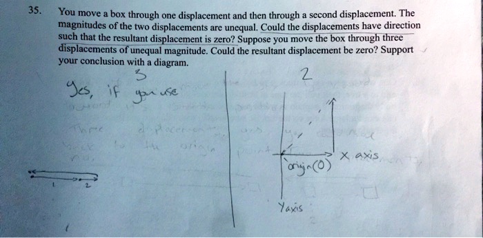 you move box through one displacement and then through second displacement the magnitudes of the ...