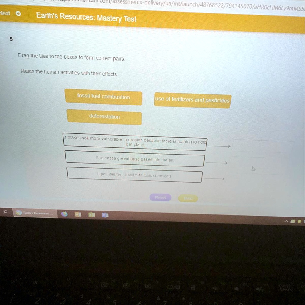 SOLVED: 'match the human activities with their effects ...