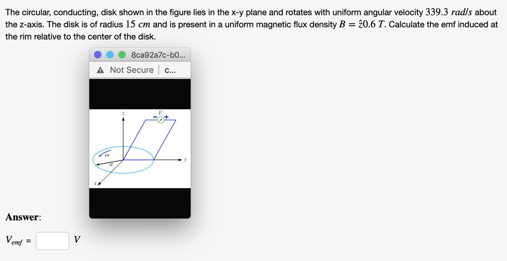 SOLVED: The circular, conducting disk shown in the figure lies in the x ...