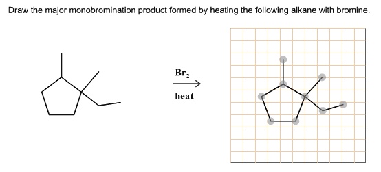 SOLVED: Draw the major monohalogenation product formed by heating the ...