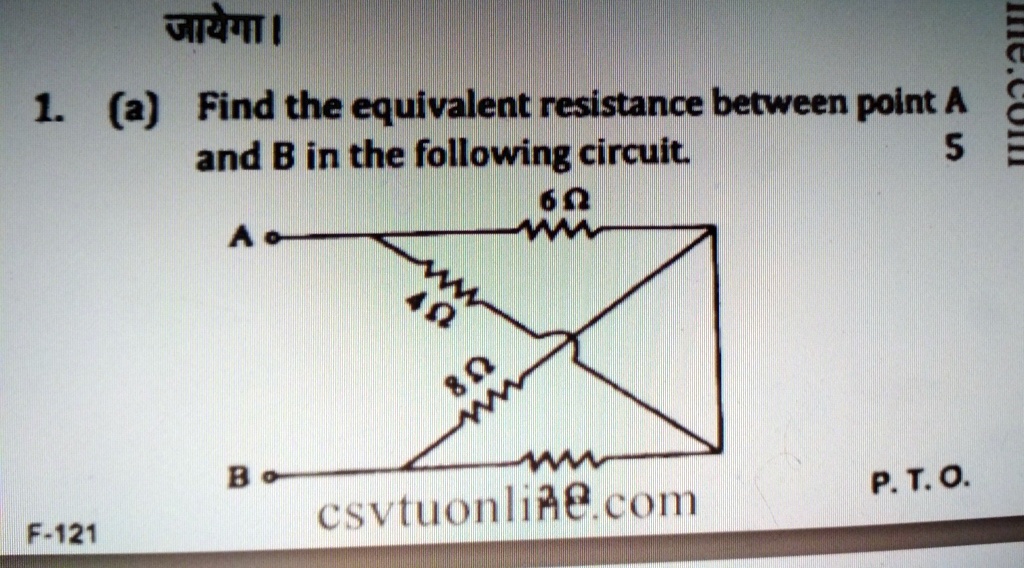 SOLVED: 'find the equivalent resistance between point A and B in the following circuit