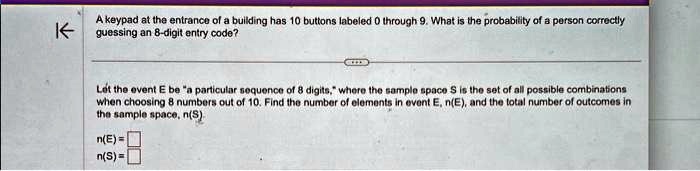 SOLVED: A keypad at the entrance of a building has 10 buttons labeled 0 ...
