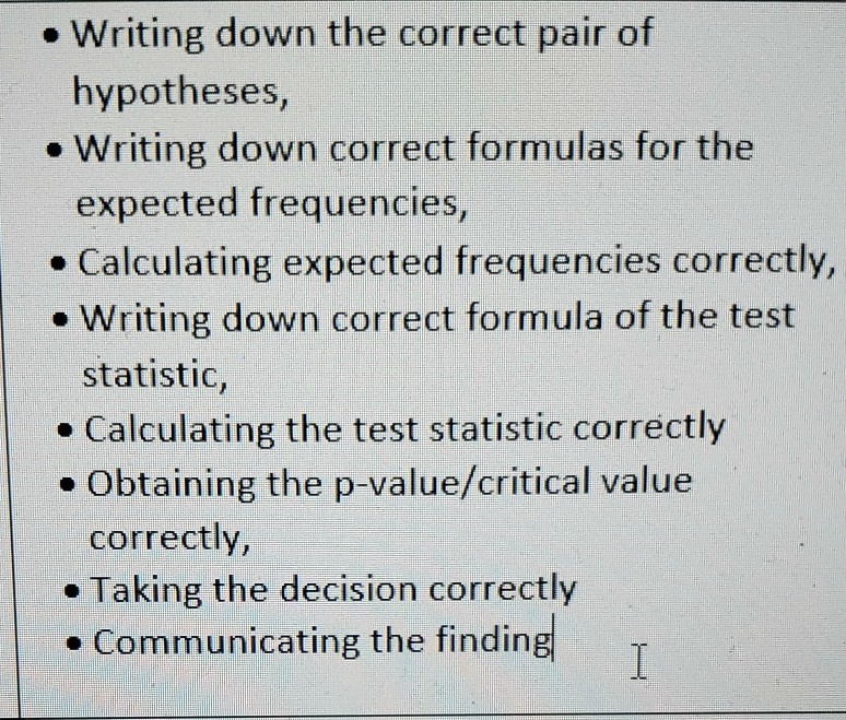SOLVED: Writing down the correct pair of hypotheses, writing down correct formulas for the ...
