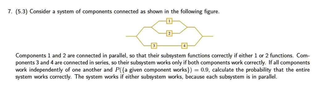 SOLVED:7. (5.3) Consider a system of components connected as shown in ...