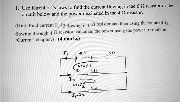 VIDEO solution: Texts: 1. Use Kirchhoff's laws to find the current flowing in the 6Ω resistor of ...
