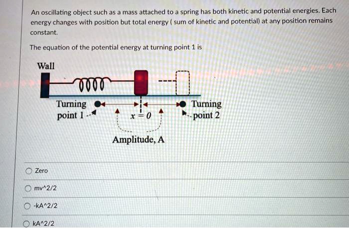 SOLVED:An oscillating object such as a mass attached to a spring has both kinetic and potential ...