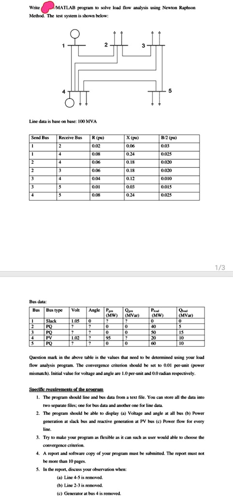 Solved Texts Write A Matlab Program To Solve Load Flow Analysis Using 3786