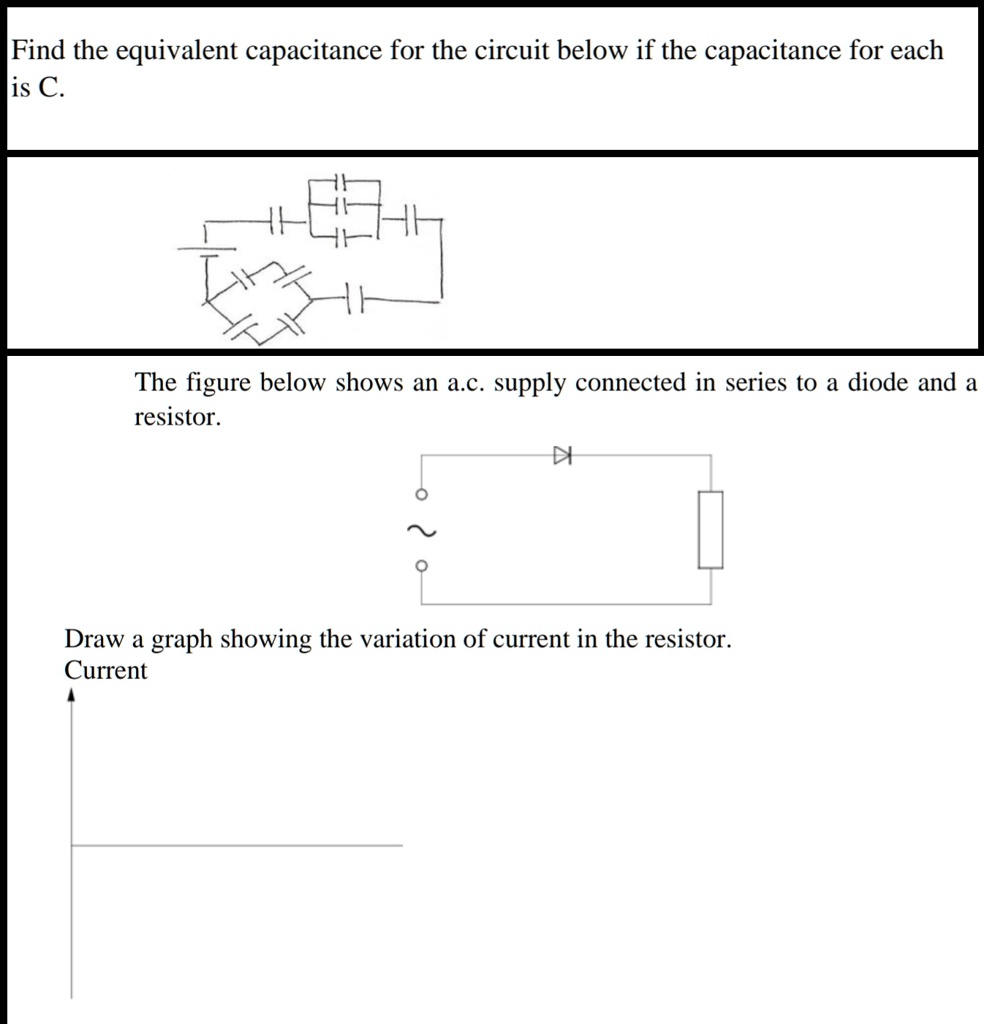Find the equivalent capacitance for the circuit below if the capacitance for each is C. The ...