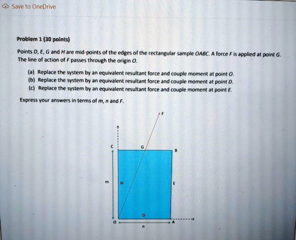 SOLVED: Save to OneDrive Problem 1 (30 points) Points D, E, and H are midpoints of the edges of ...