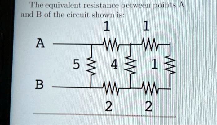 SOLVED: The equivalent resistance between points A and B of the circuit shown is: The equivalent ...