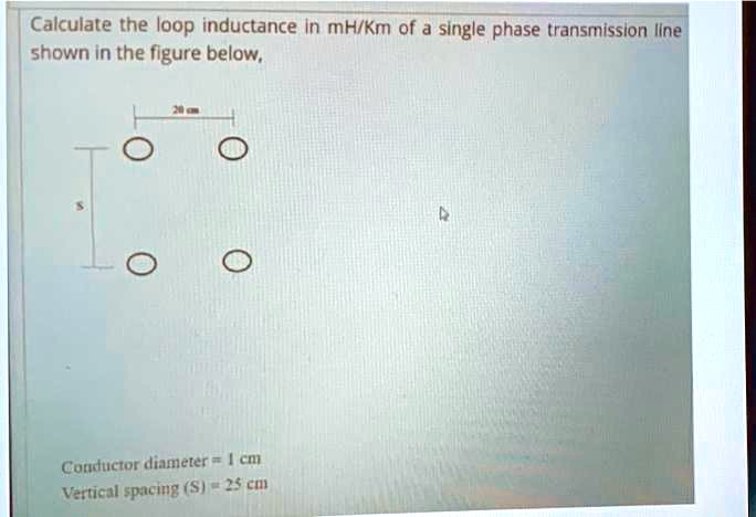 Calculate the loop inductance in mH/Km of a single phase transmission ...